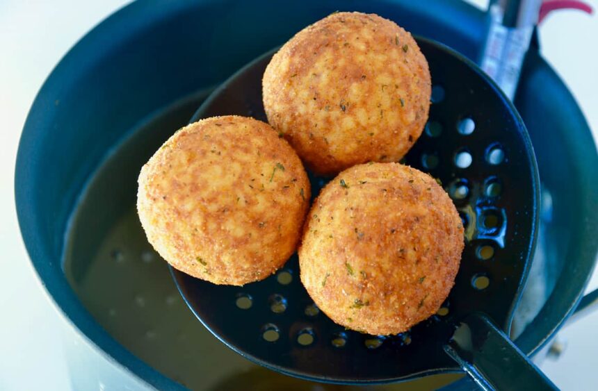 Arancini (Rice Balls) with Marinara Sauce - Just a Taste