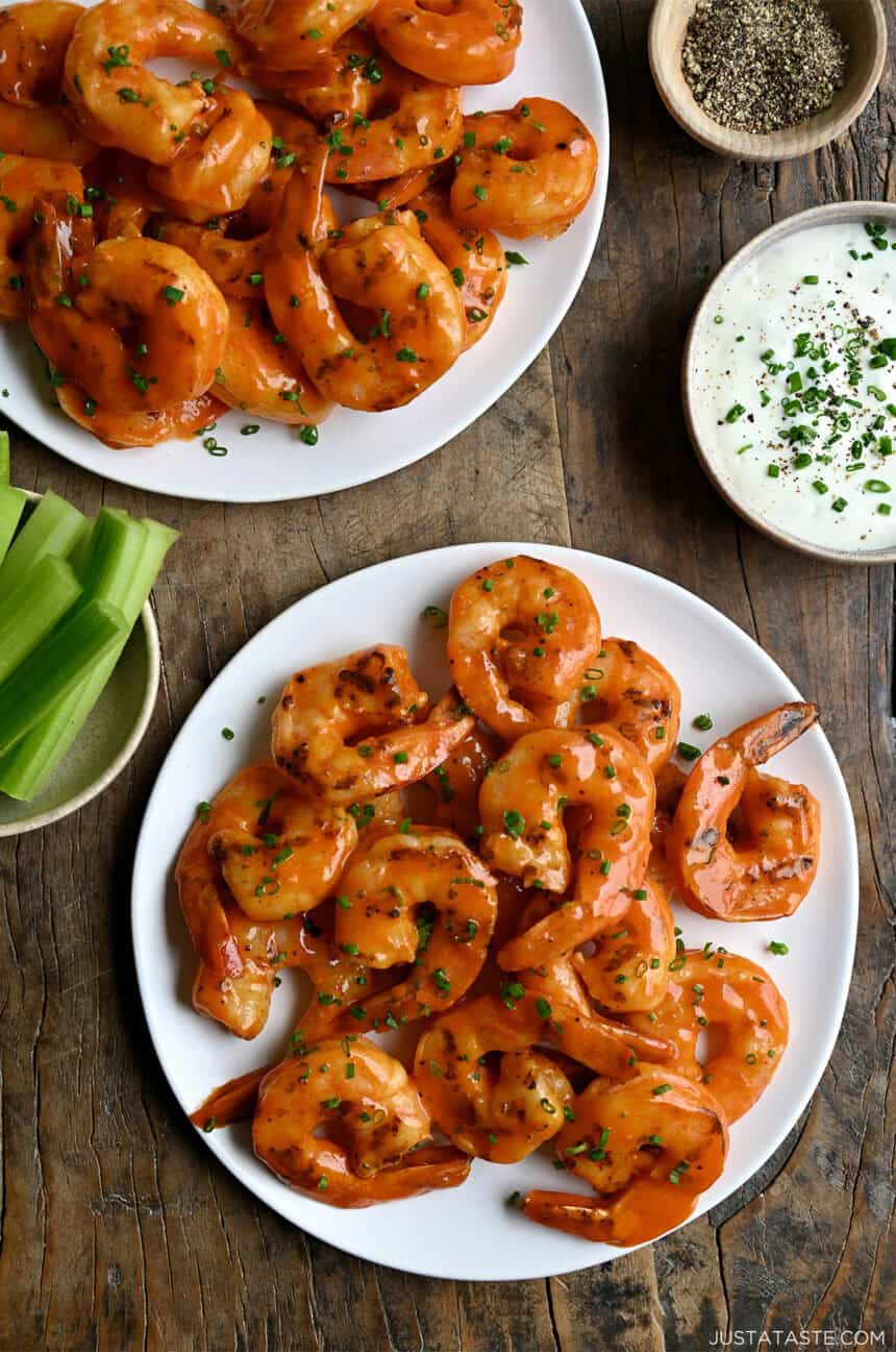 Grilled Buffalo Shrimp - Just a Taste