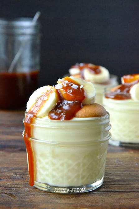 Banana Pudding with Salted Caramel Sauce - Just a Taste Banana Pudding with Salted Caramel Sauce - Just a Taste