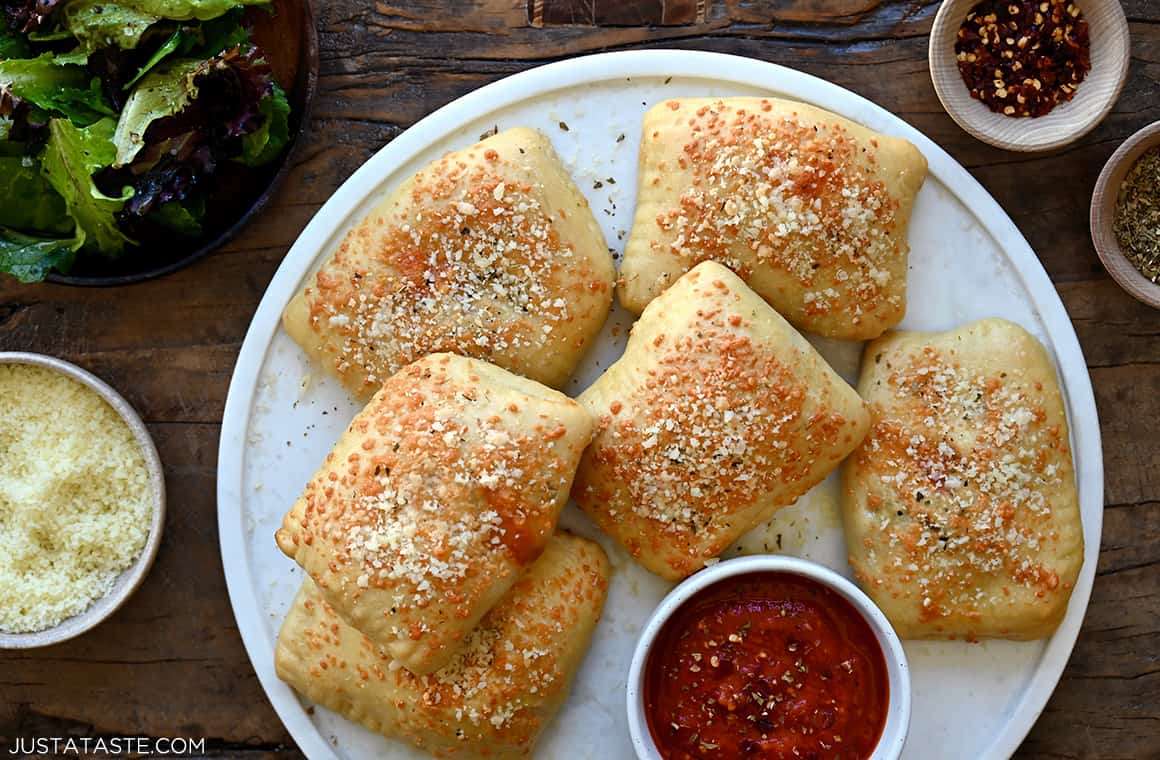 Cheesy Chicken Pizza Pockets - Just a Taste