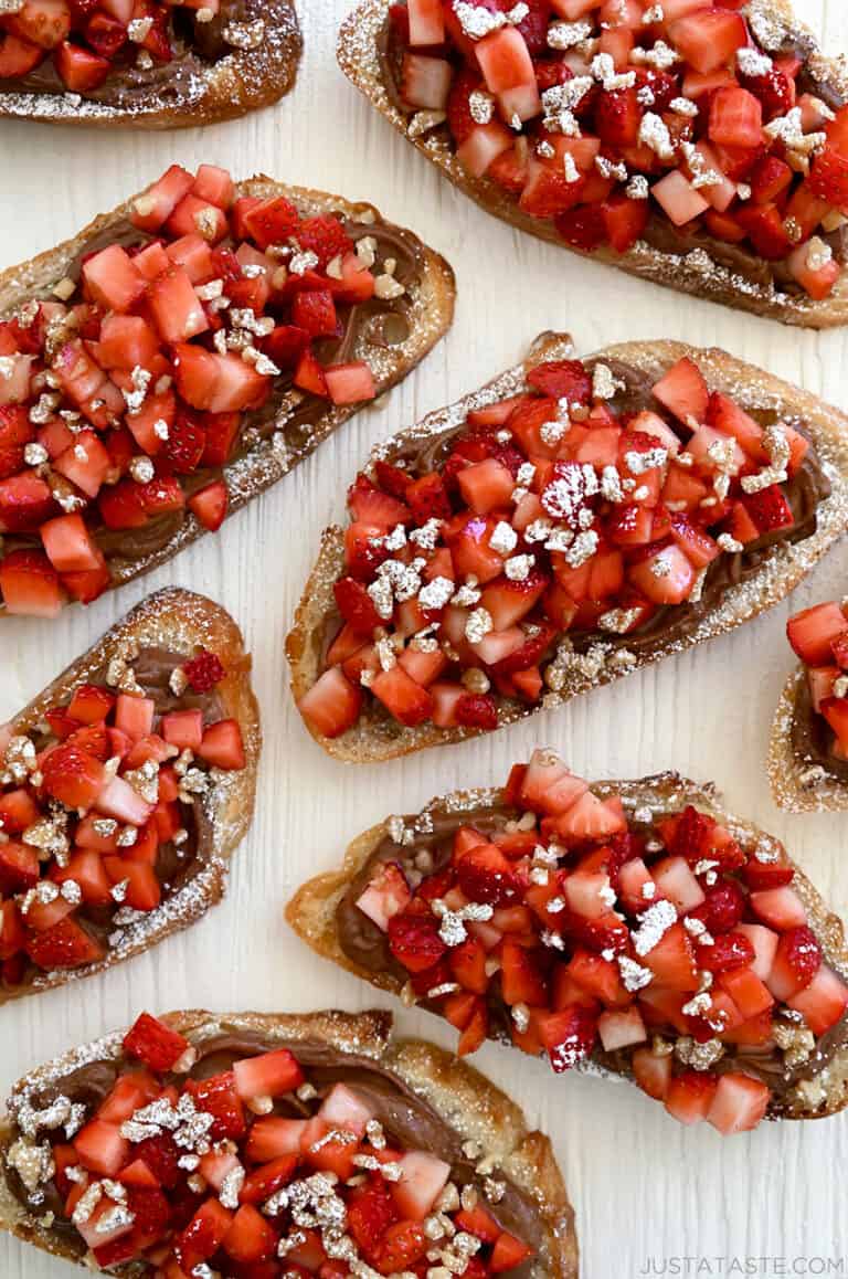 Chocolate Strawberry Bruschetta - Just a Taste