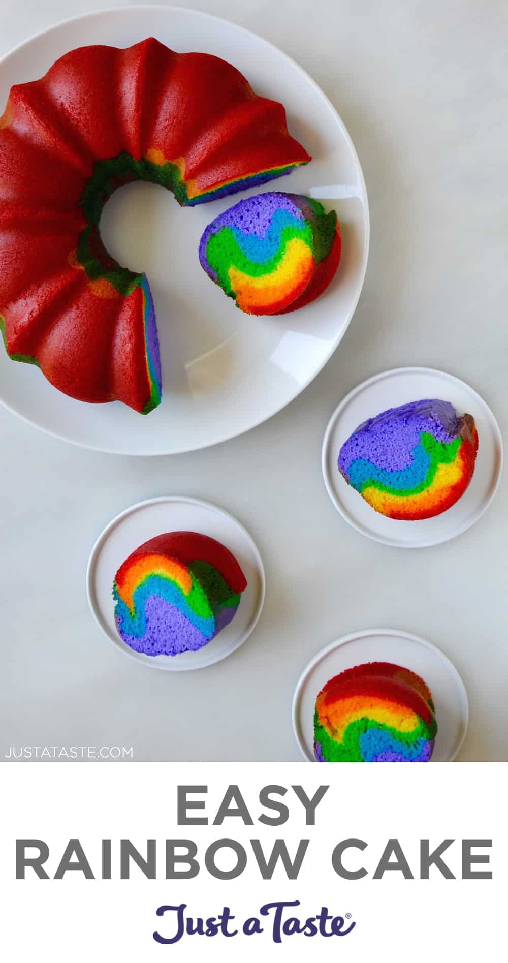 Easy Rainbow Cake - Just a Taste