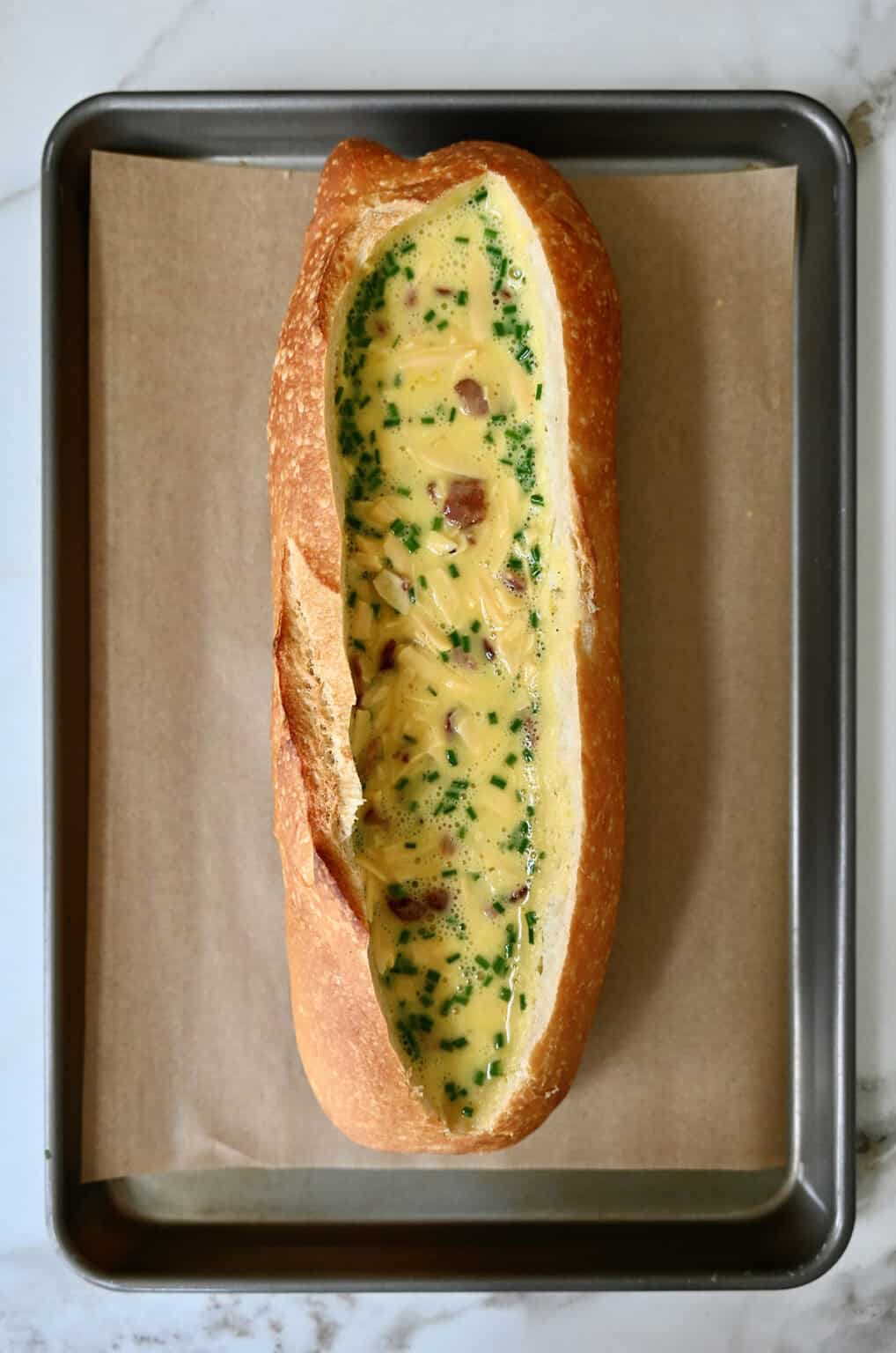 Cheesy Baked Egg and Bacon Boats - Just a Taste