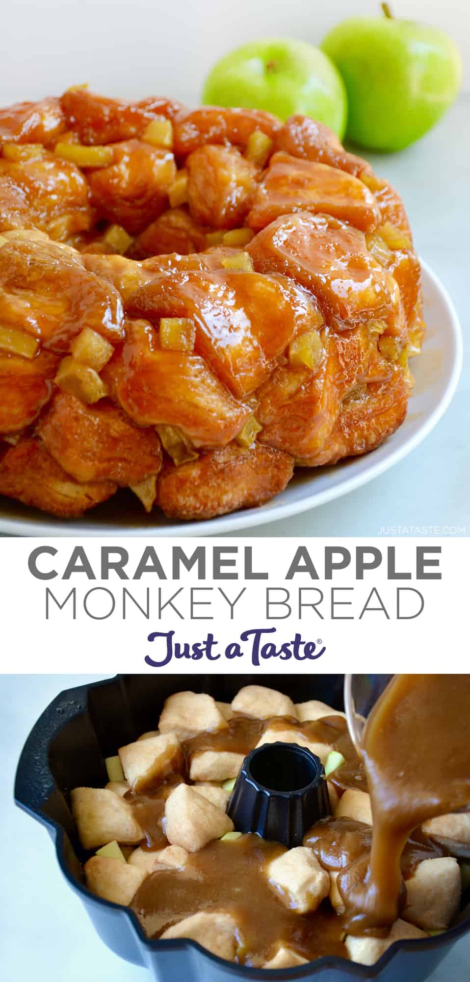 Easy Caramel Apple Monkey Bread - Just a Taste