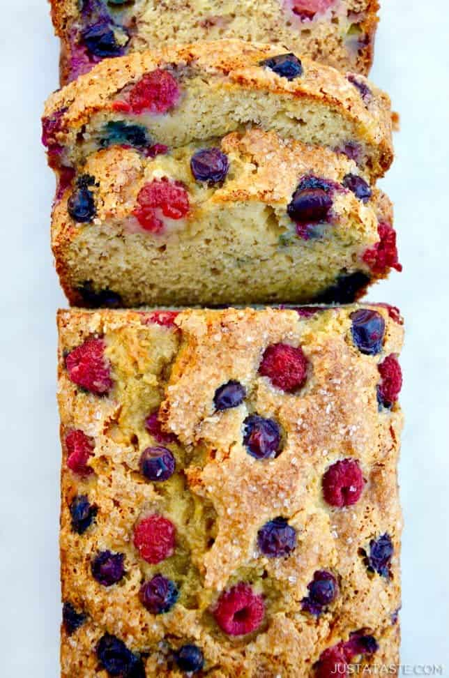 Mixed Berry Banana Bread - Just a Taste