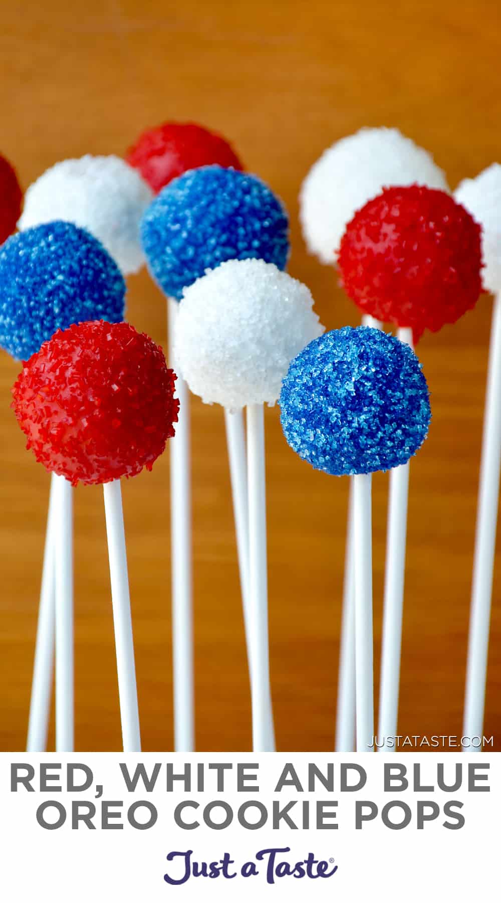Red, White and Blue Oreo Cookie Pops - Just a Taste