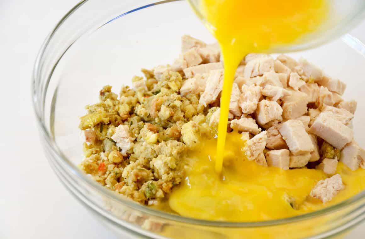 Thanksgiving Leftover Turkey and Stuffing Muffins - Just a Taste