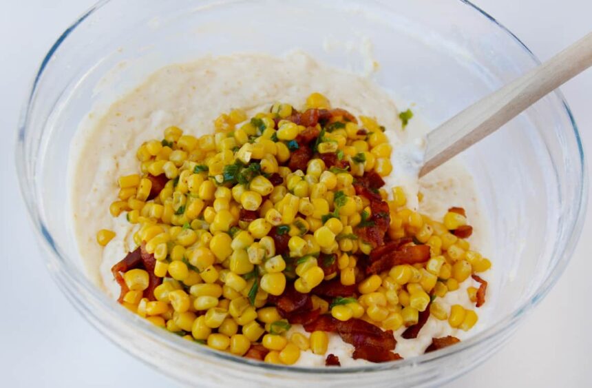 Sweet Corn Pancakes with Bacon - Just a Taste