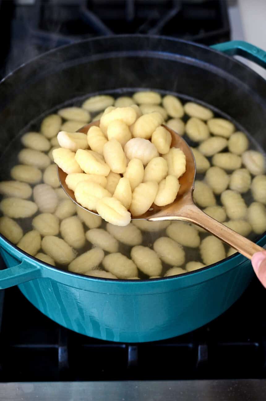 Quick Gnocchi with Crispy Garlic