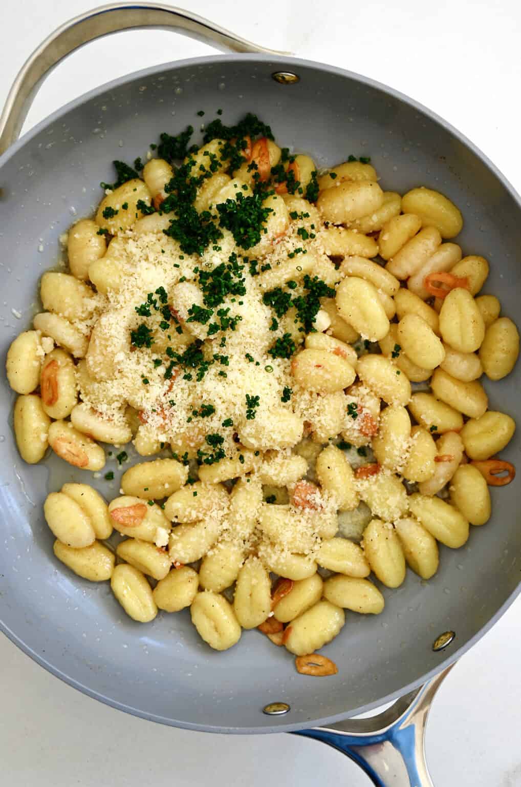 Quick Gnocchi with Crispy Garlic