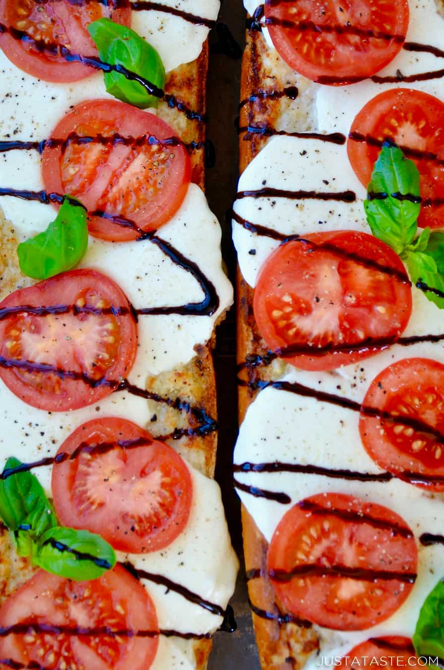 Caprese Garlic Bread - Just a Taste