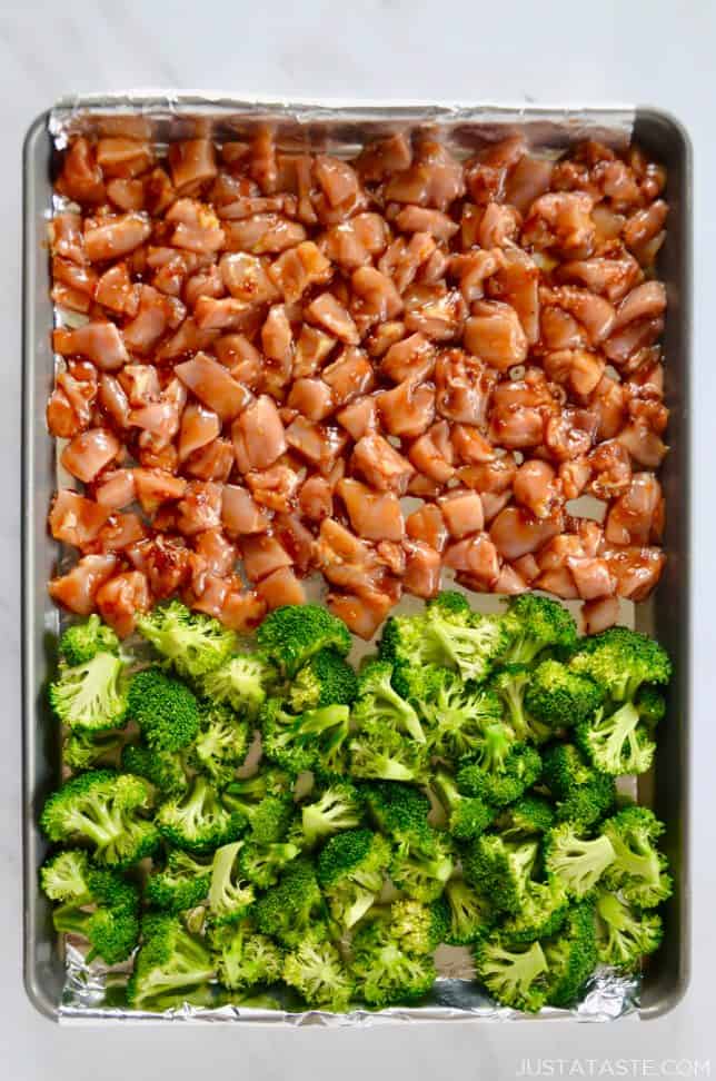 Sheet Pan Pineapple Chicken and Broccoli - Just a Taste