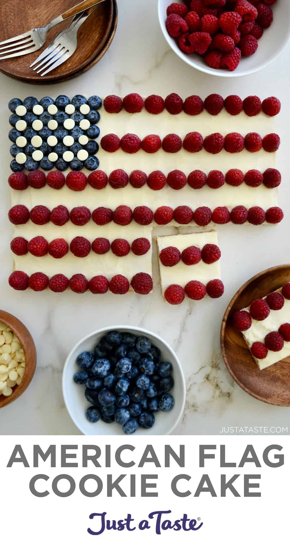 American Flag Cookie Cake - Just a Taste