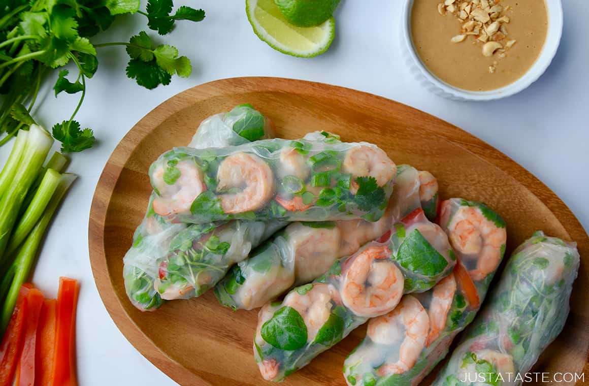 Thai Spring Rolls With Peanut Sauce Just A Taste