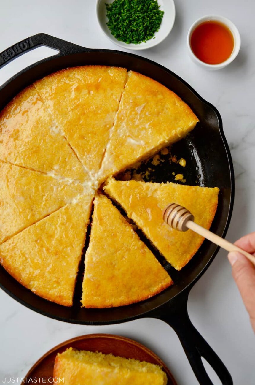 Simple Skillet Cornbread - Just a Taste