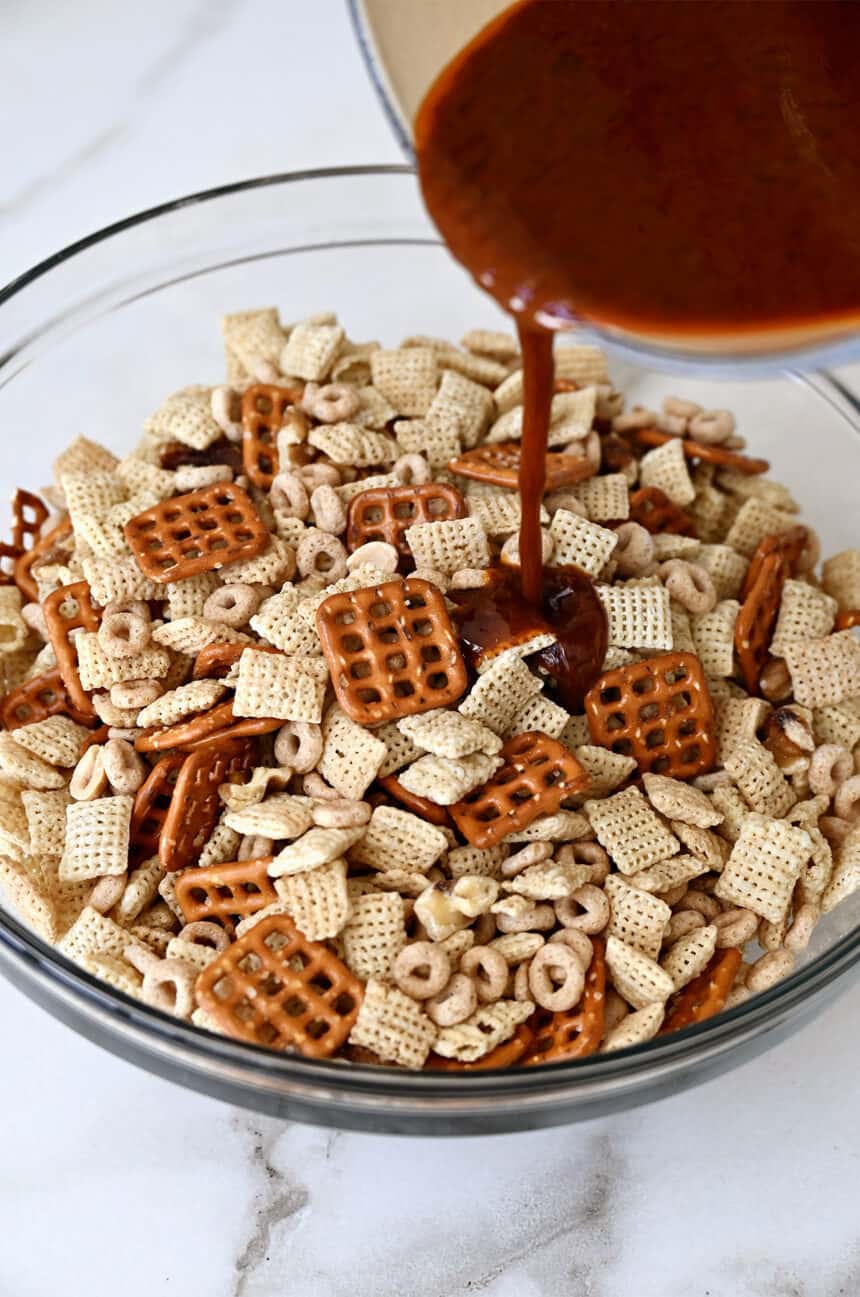 Homemade Chex Mix (Slow Cooker or Oven) - Just a Taste