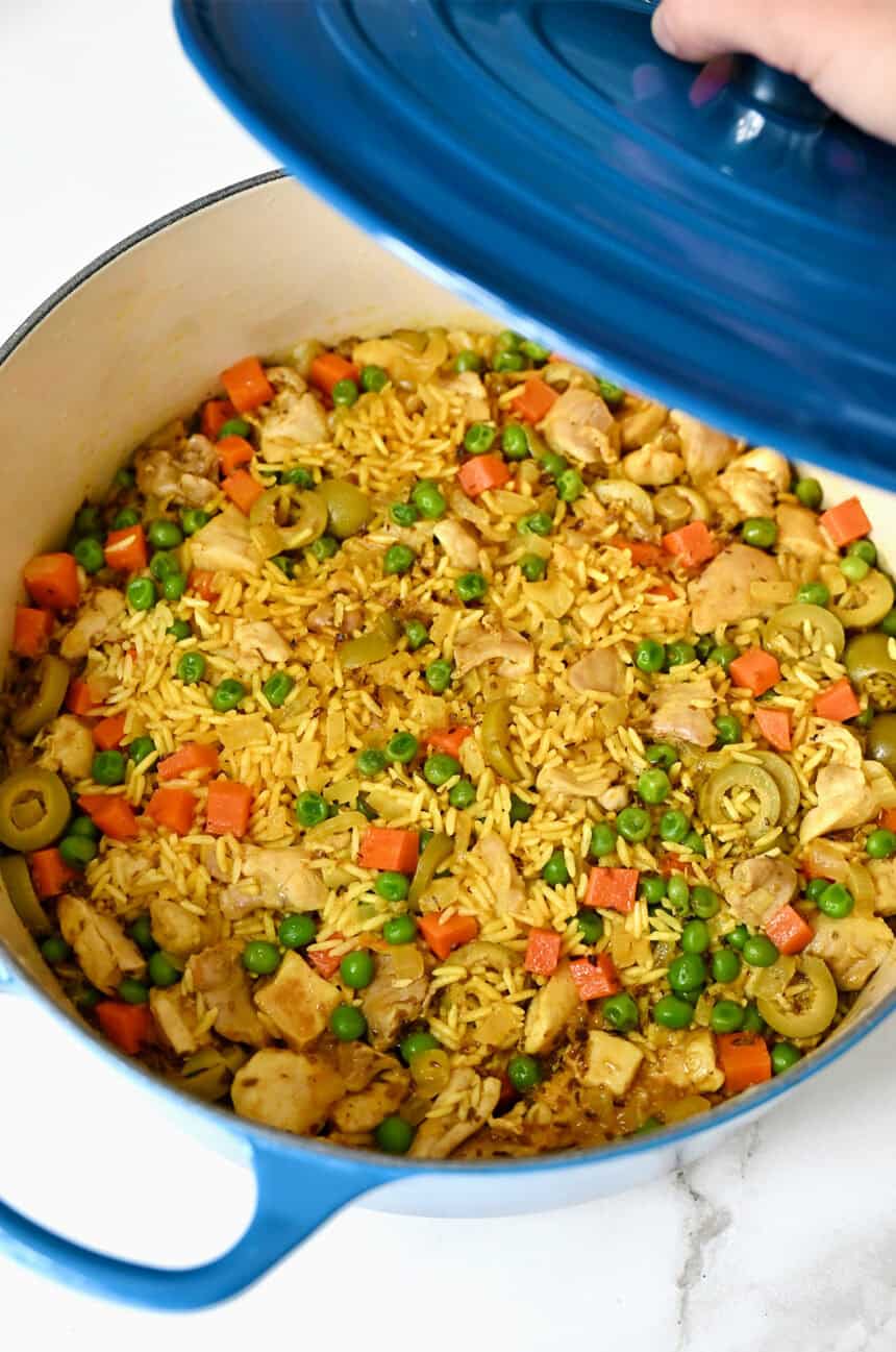 One-Pot Chicken and Yellow Rice (Arroz con Pollo) - Just a Taste