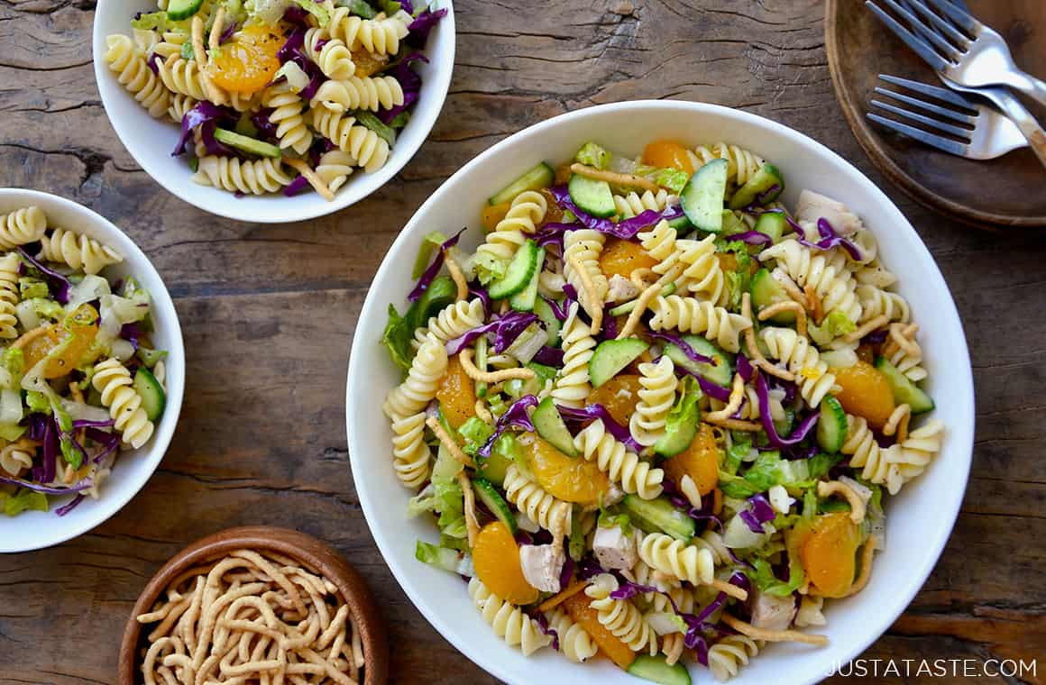 Chinese Chicken Pasta Salad with Sesame Dressing - Just a Taste
