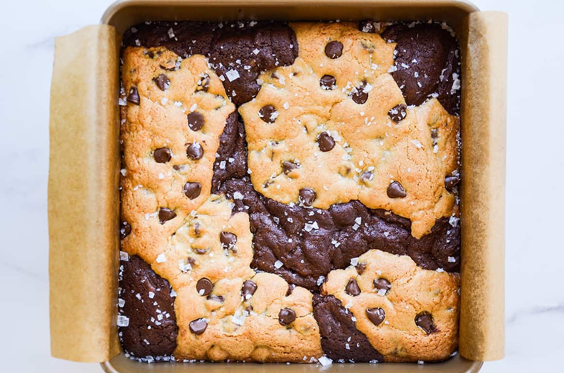 Chocolate Chip Cookie Brownies (Brookies) - Just a Taste