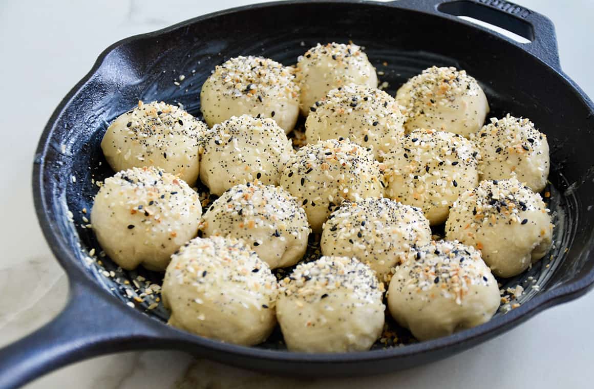 Everything Bagel Pull-Apart Bread with Cream Cheese - Just a Taste