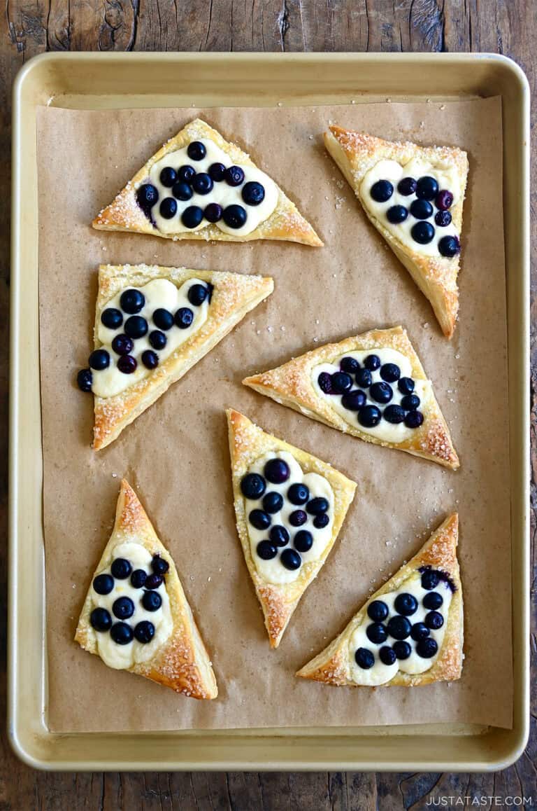 Blueberry Cream Cheese Pastries (Danish Pastry Recipe)