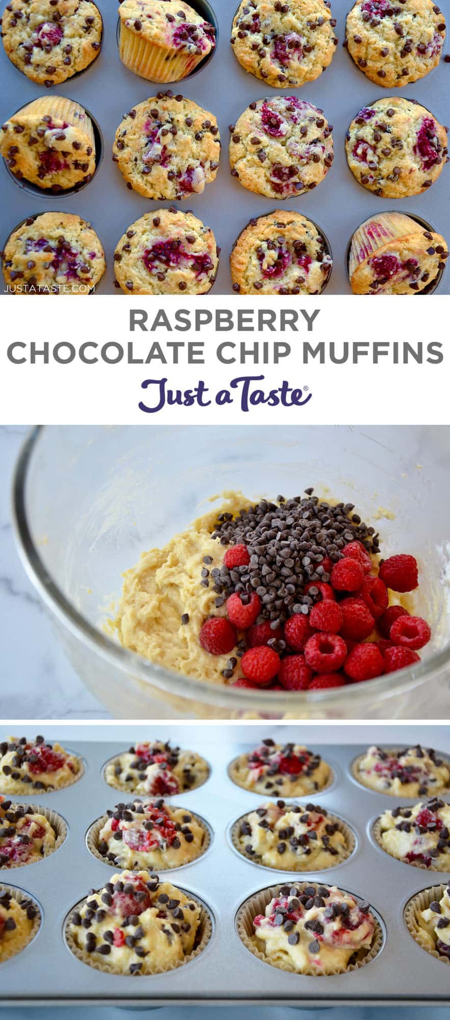 Raspberry Chocolate Chip Muffins - Just a Taste