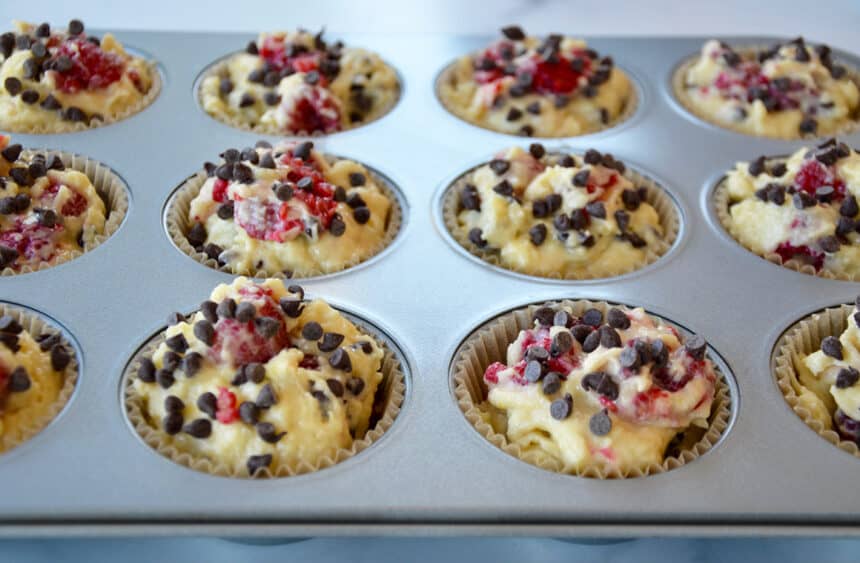 Raspberry Chocolate Chip Muffins - Just a Taste