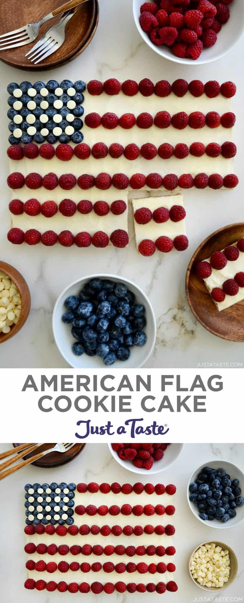 American Flag Cookie Cake - Just a Taste