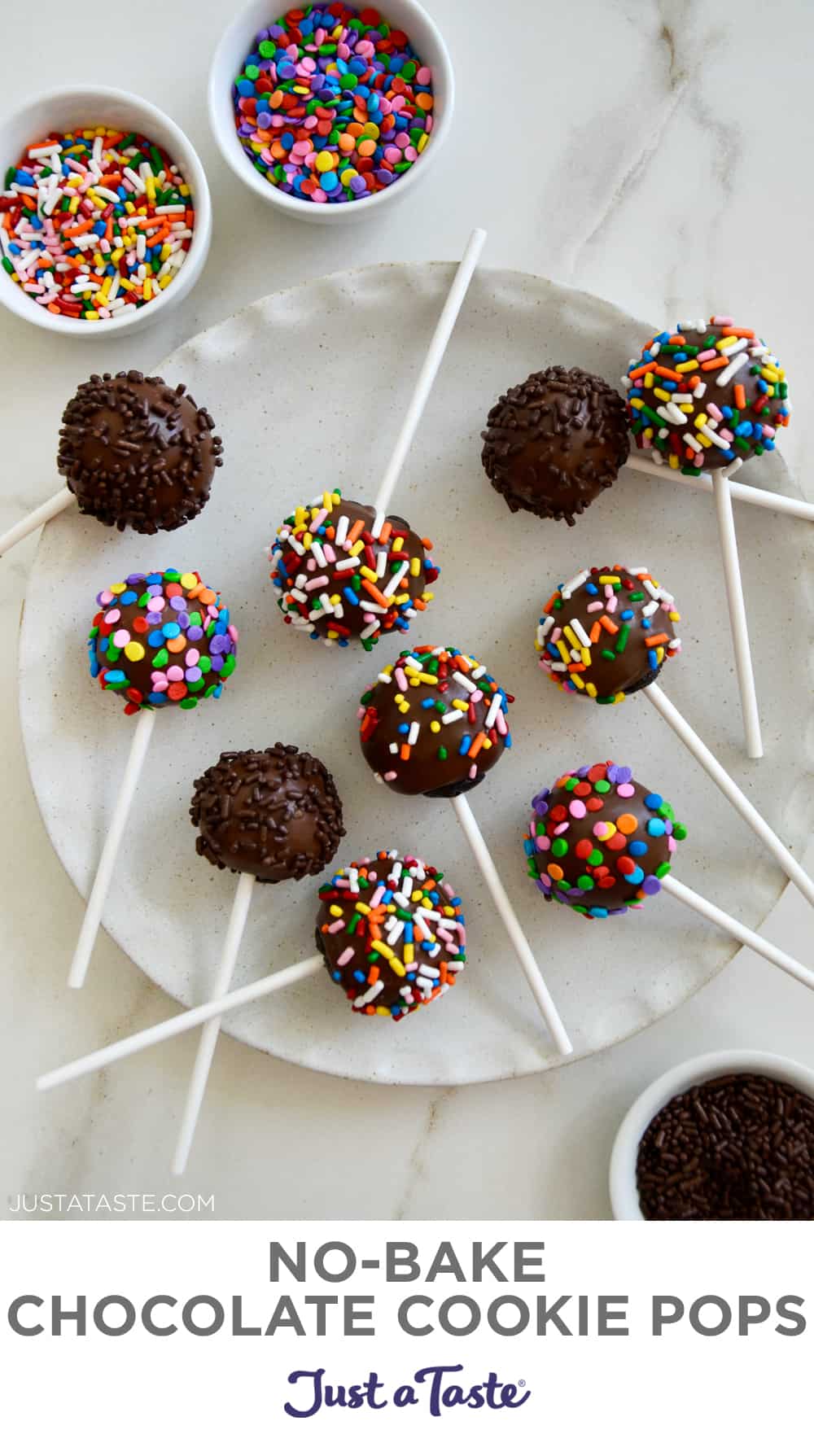 No-Bake Chocolate Cookie Pops - Just a Taste