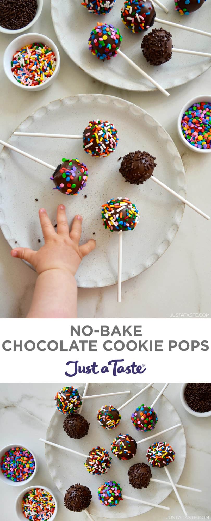 No-Bake Chocolate Cookie Pops - Just a Taste