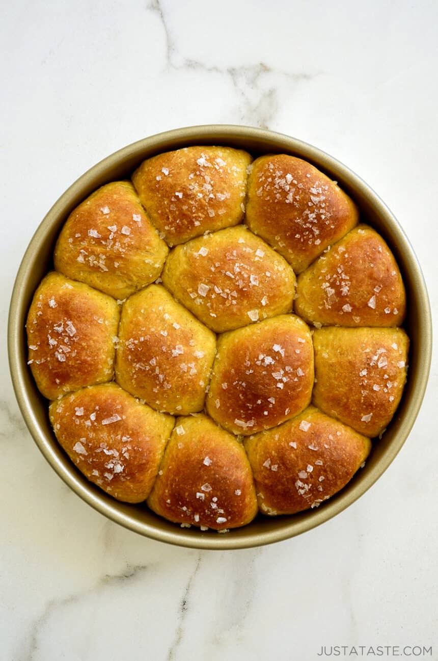 Easy Pumpkin Dinner Rolls - Just a Taste
