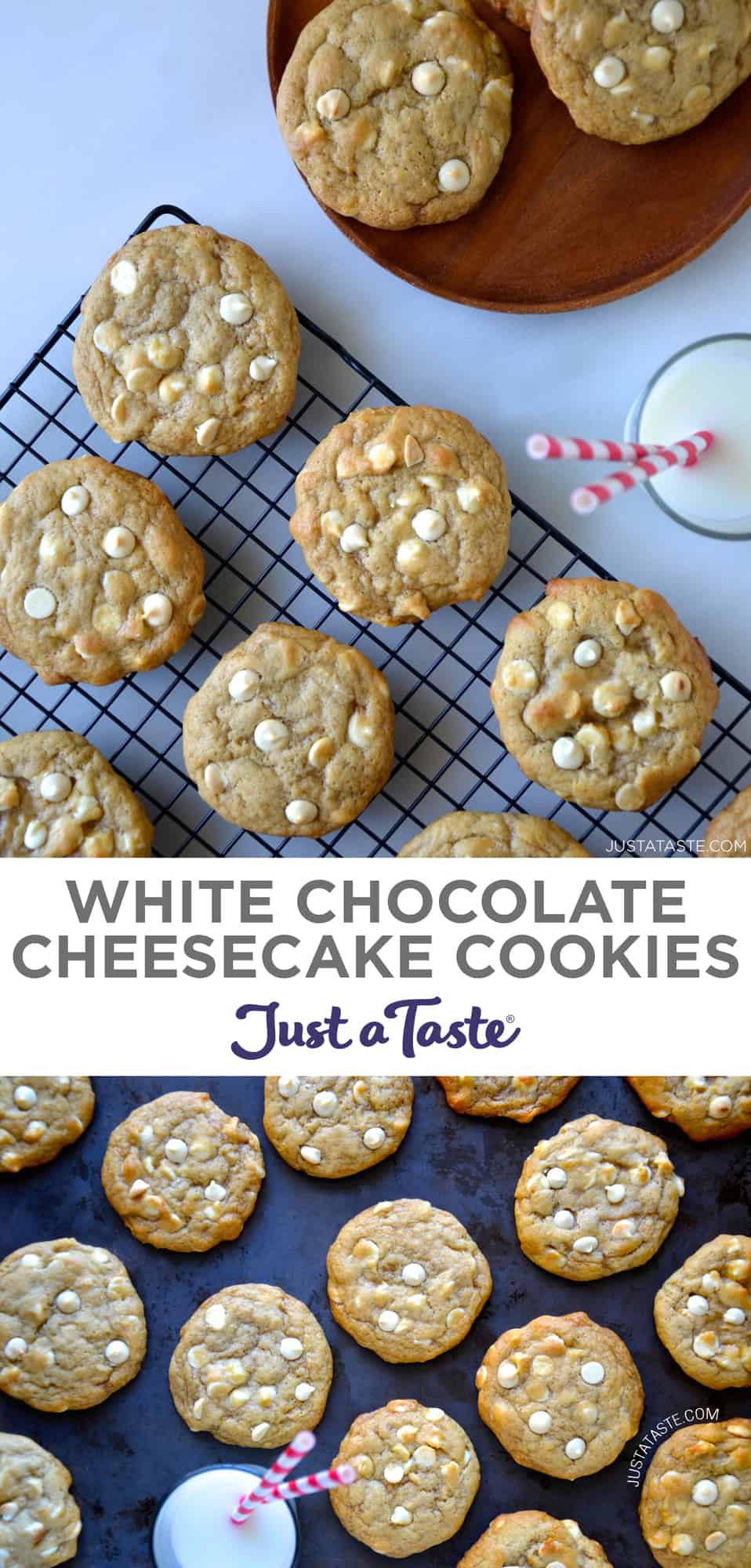 White Chocolate Cheesecake Cookies - Just a Taste