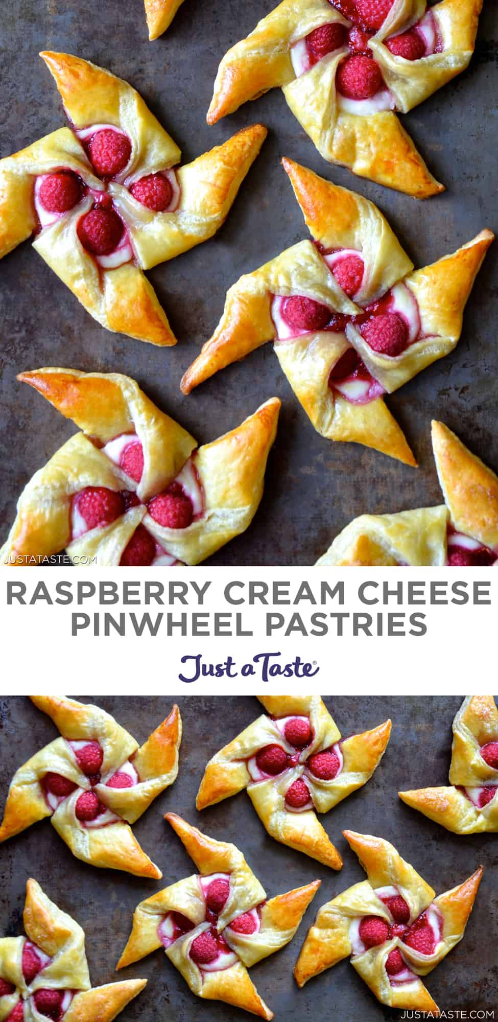 Raspberry Cream Cheese Pinwheel Pastries - Just a Taste