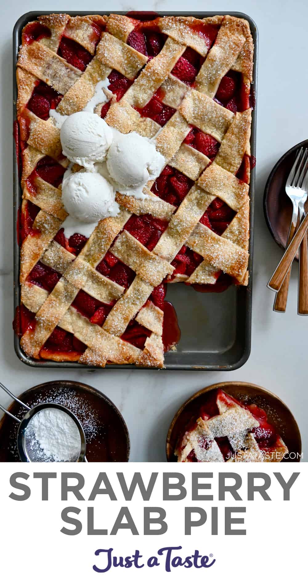 Simple Strawberry Slab Pie - Just a Taste