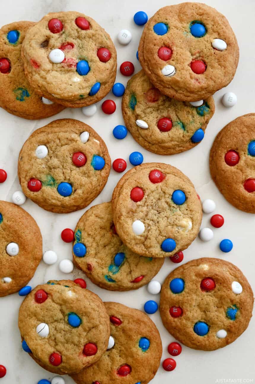 Soft Baked M&M Cookies (Thick & Chewy)