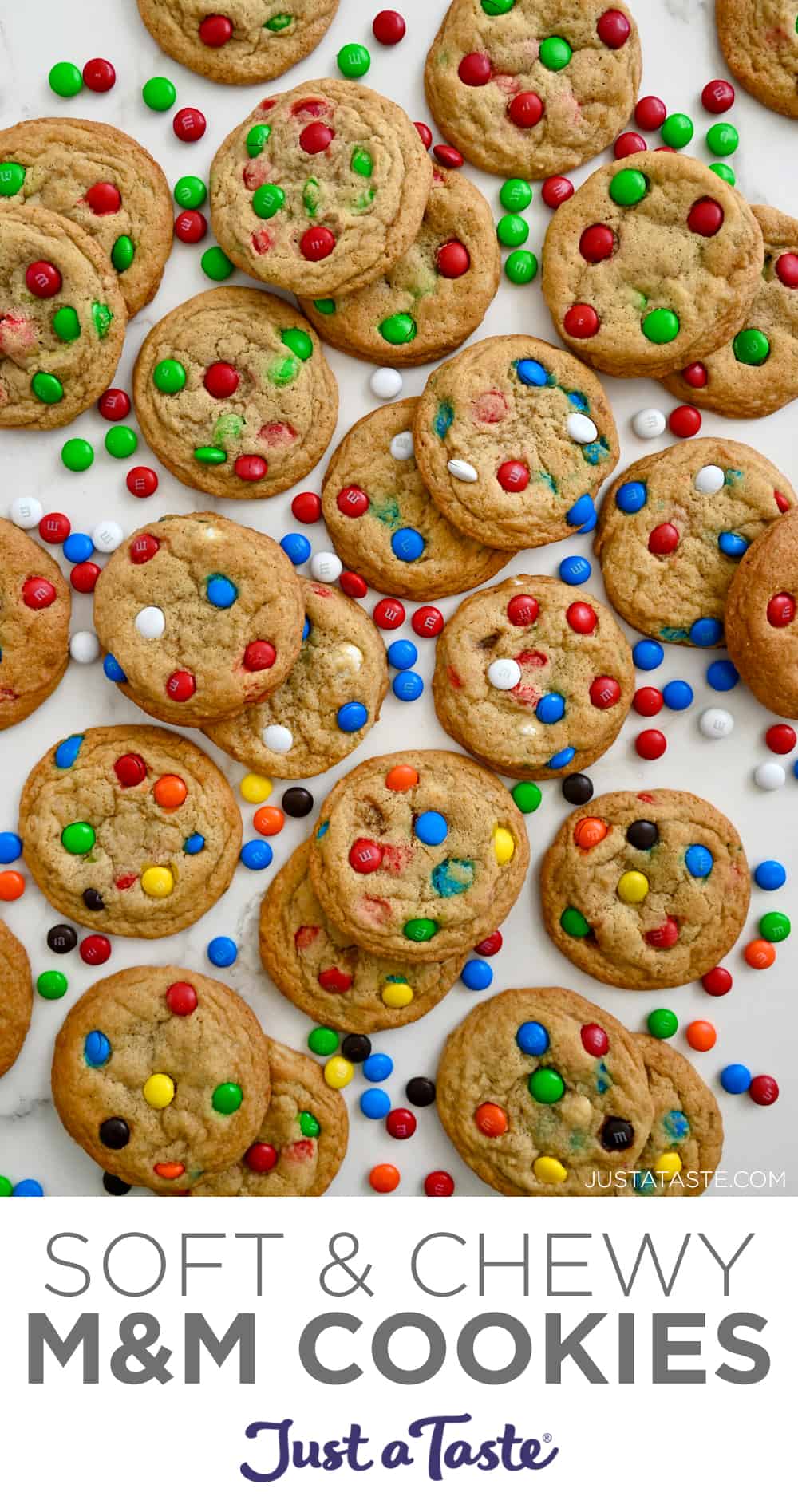 Soft Baked M&M Cookies (Thick & Chewy)