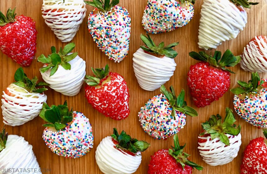 White Chocolate-Covered Strawberries - Just a Taste