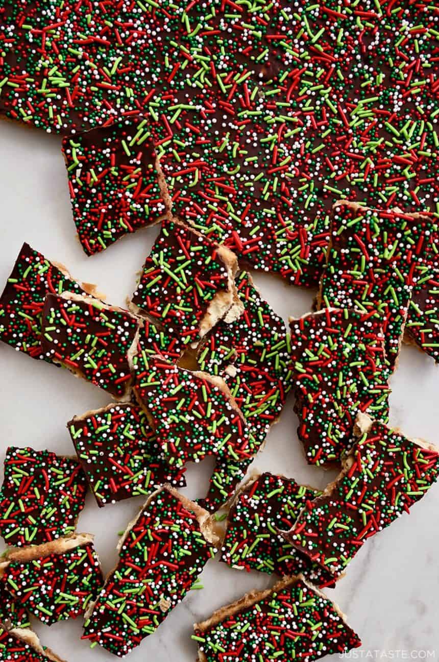 Christmas Crack (Saltine Cracker Toffee) - Just a Taste