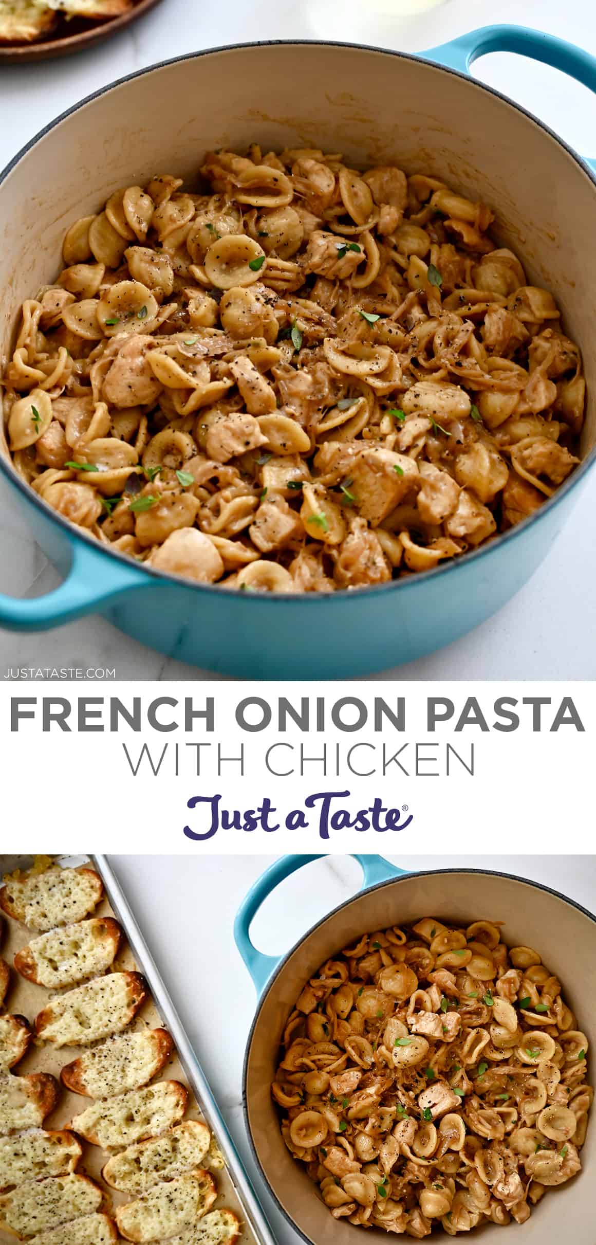 French Onion Pasta with Chicken - Just a Taste
