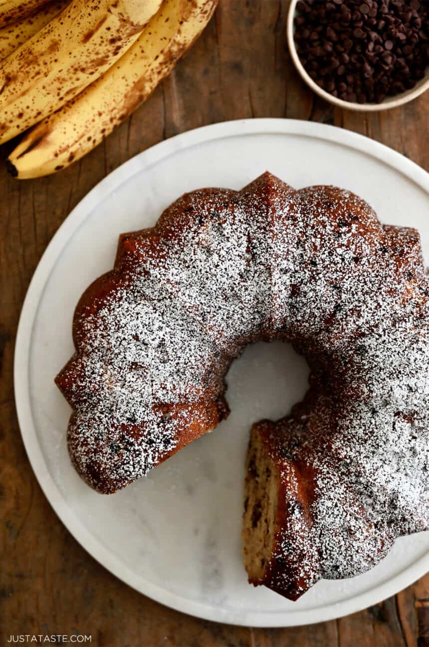 Banana Chocolate Chip Bundt Cake - Just a Taste
