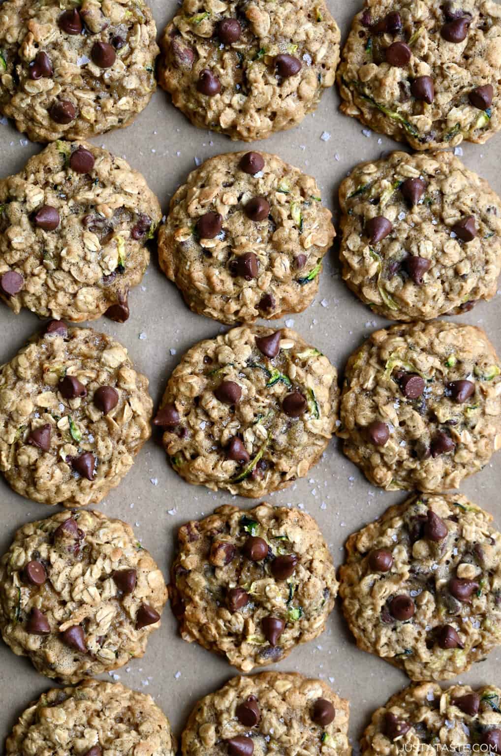 Zucchini Oatmeal Chocolate Chip Cookies - Just a Taste