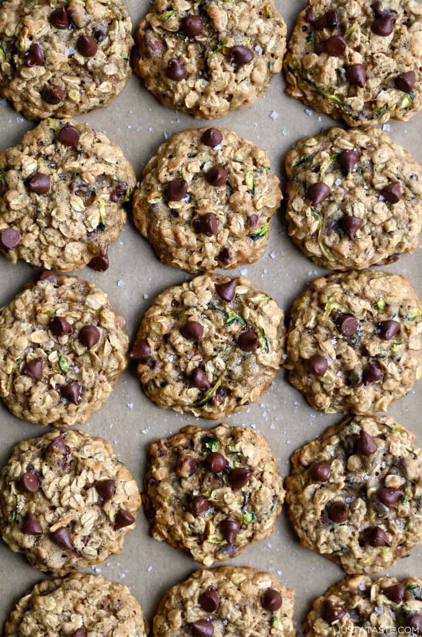 Zucchini Oatmeal Chocolate Chip Cookies - Just a Taste