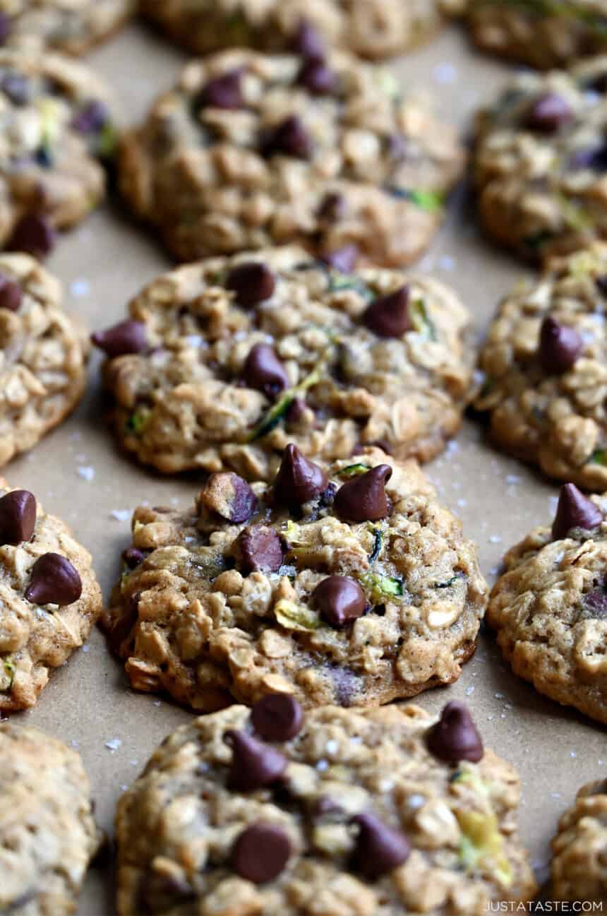 Zucchini Oatmeal Chocolate Chip Cookies - Just a Taste