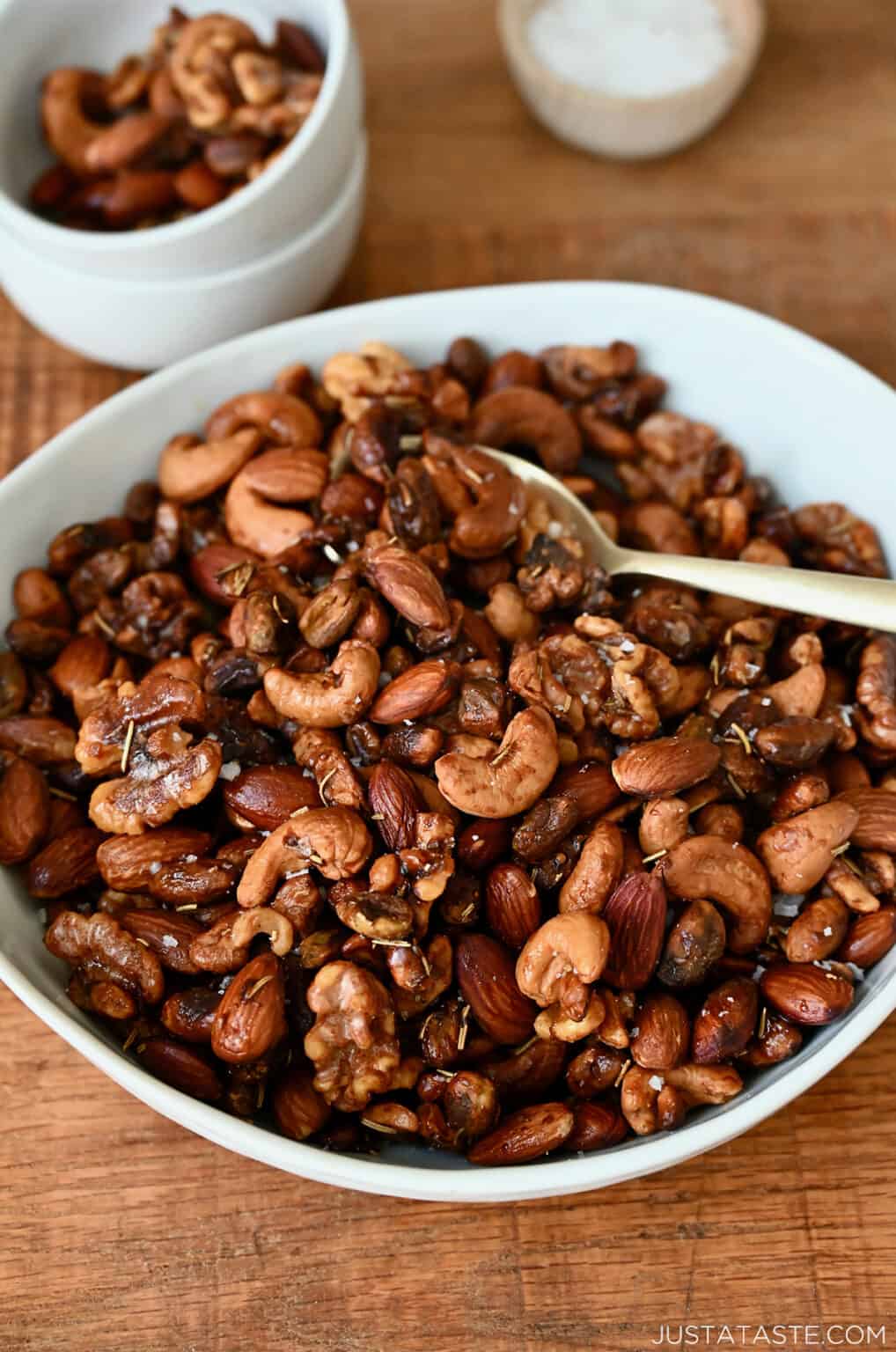 Sweet and Spicy Roasted Nuts - Just a Taste