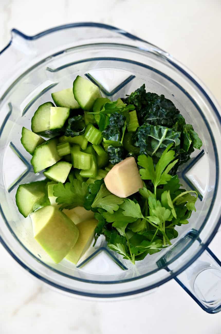 Green Juice in a Blender - Just a Taste