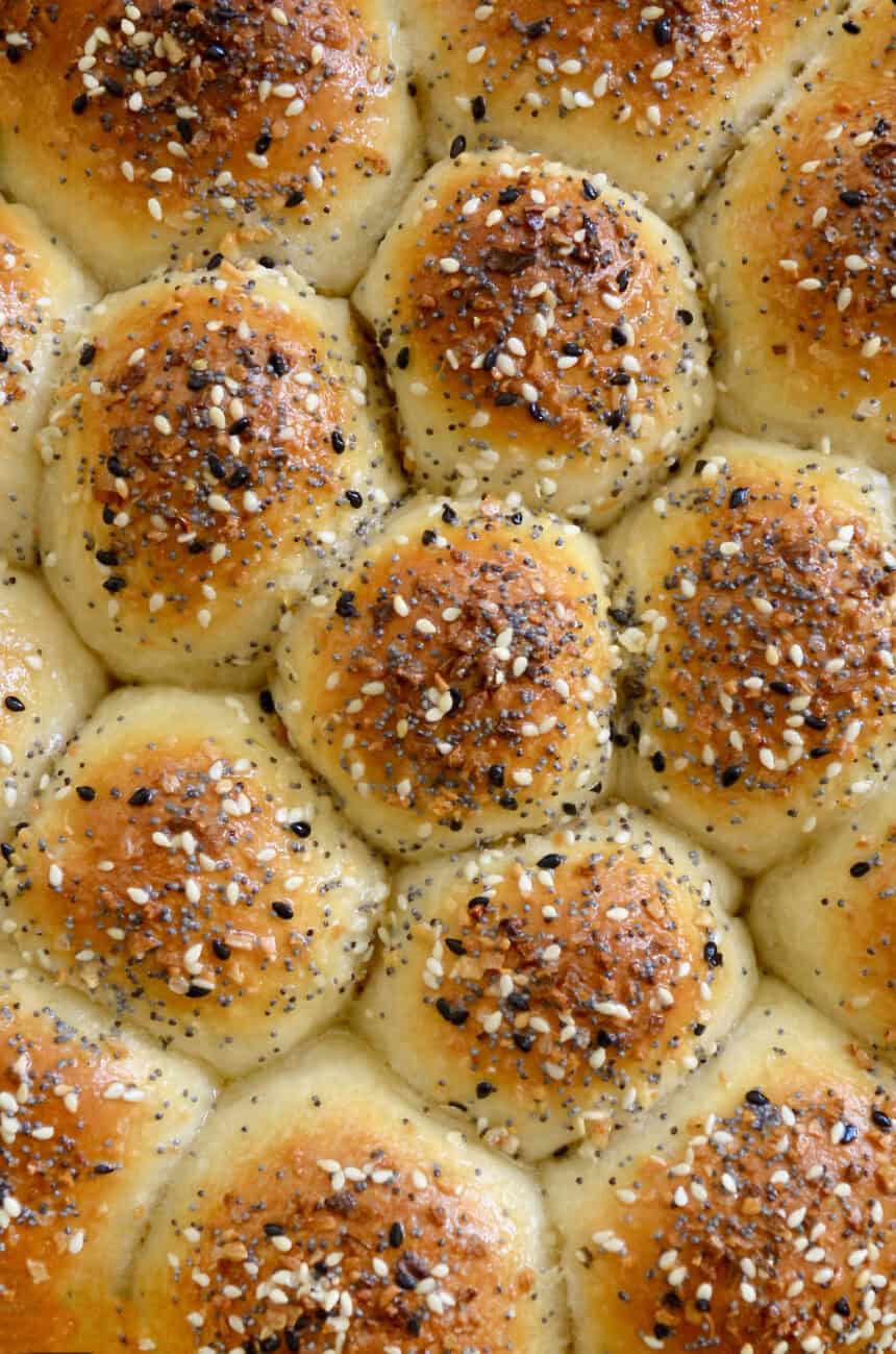 Everything Bagel Pull-Apart Bread with Cream Cheese - Just a Taste