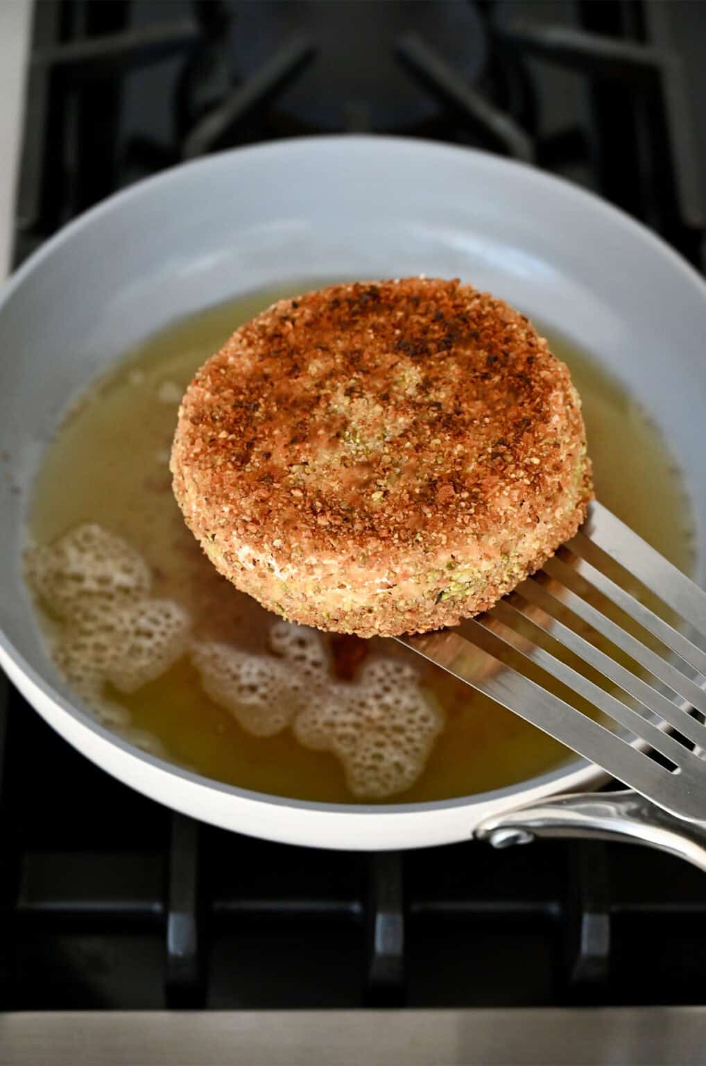 Pan Fried Brie with Pistachios and Honey - Just a Taste