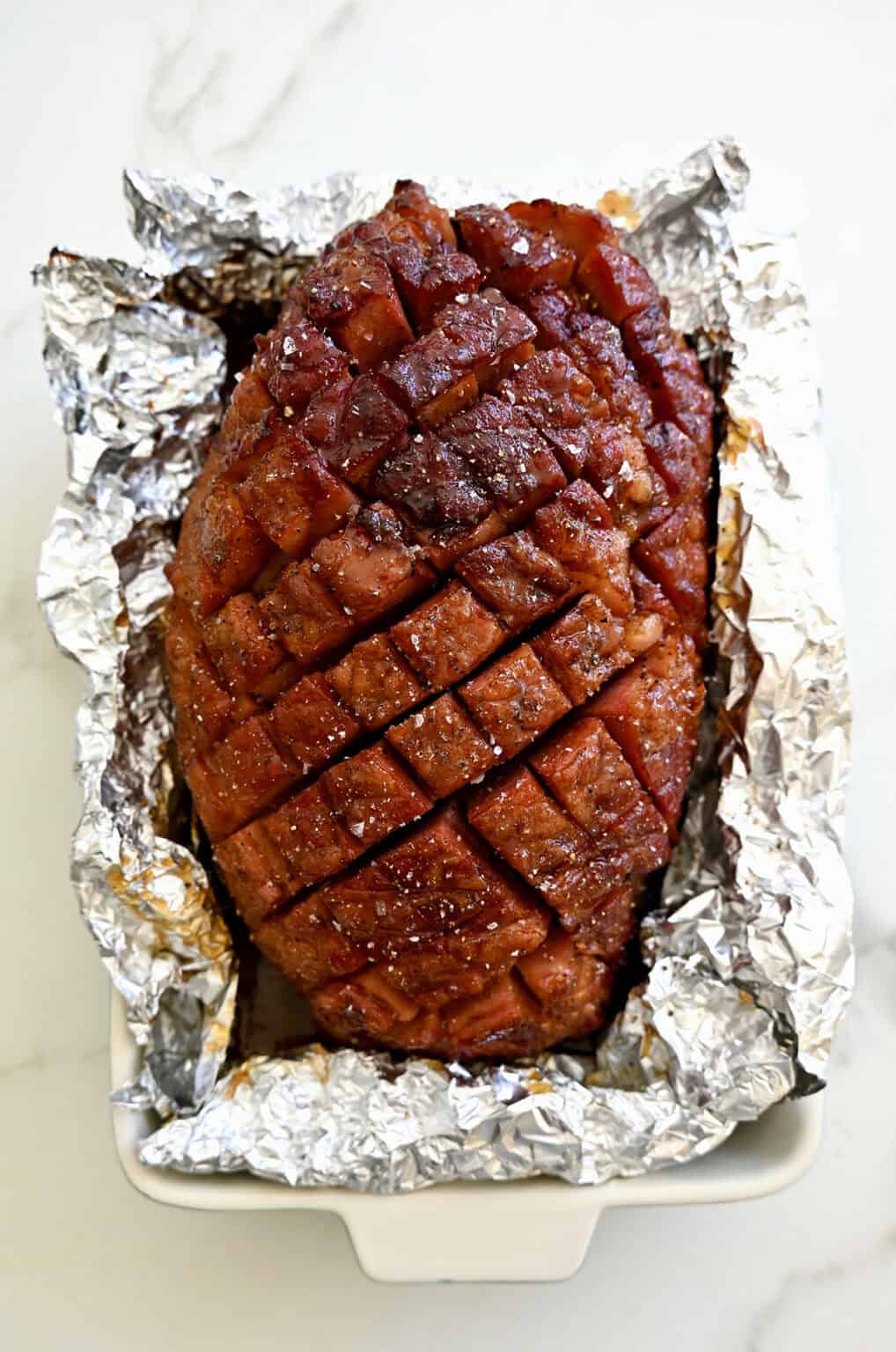 Baked Ham with Brown Sugar Glaze - Just a Taste