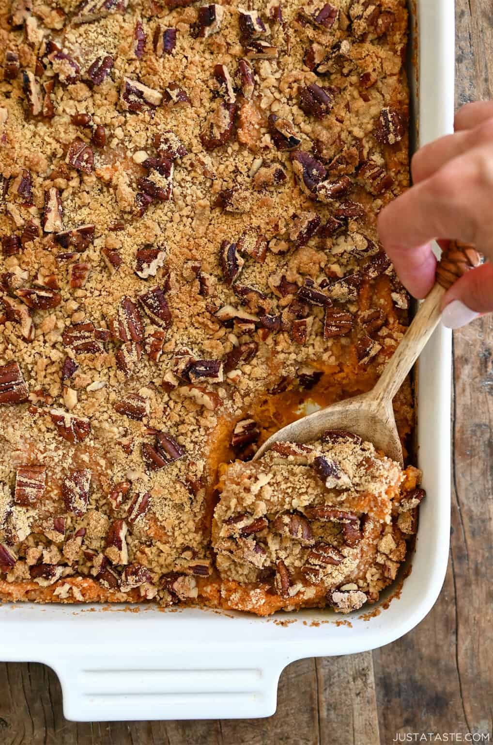 Sweet Potato Casserole with Pecan Topping